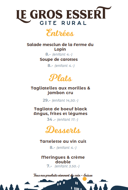 Notre Carte – Le Gros Essert